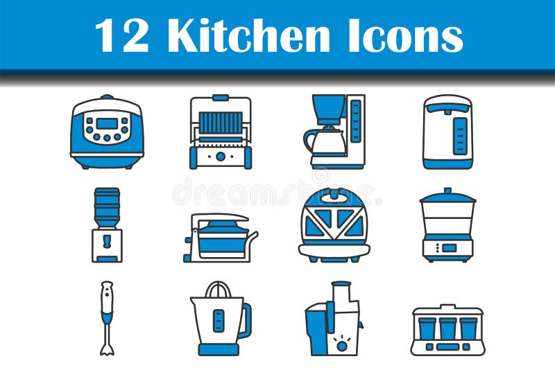 Kitchen Icon Set stock vector. Illustration of juicer - 256255196