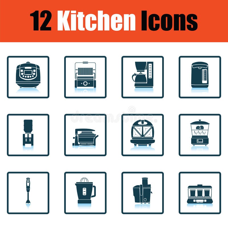 Kitchen icon set stock vector. Illustration of icon, appliance - 75612767