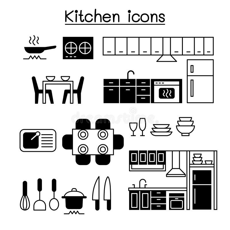 Kitchen Icon Set Vector Illustration Graphic Design Stock Vector ...