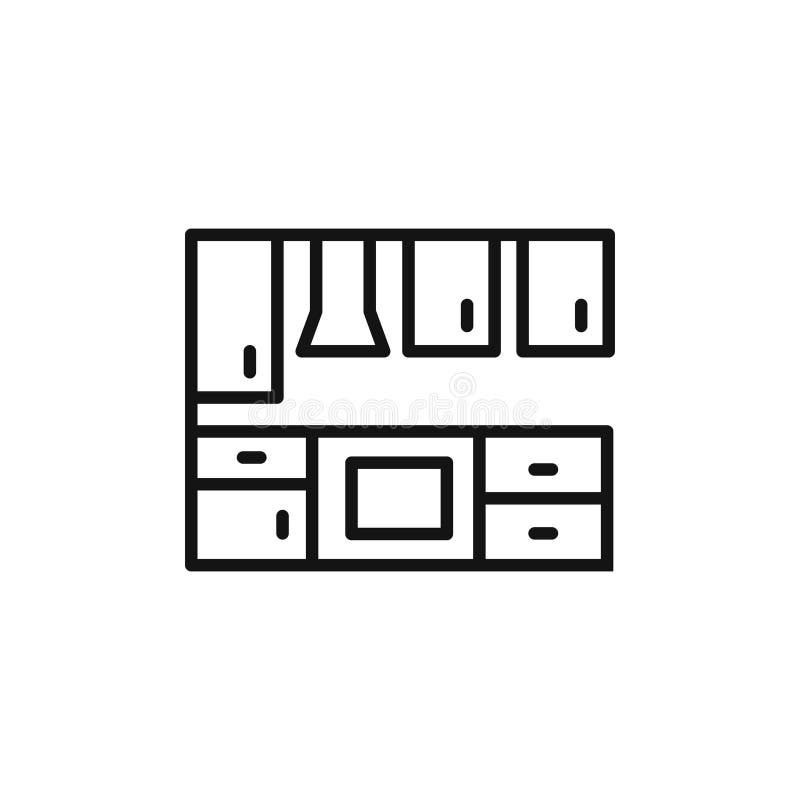 Kitchen Icon Symbol on White Background Stock Vector - Illustration of ...