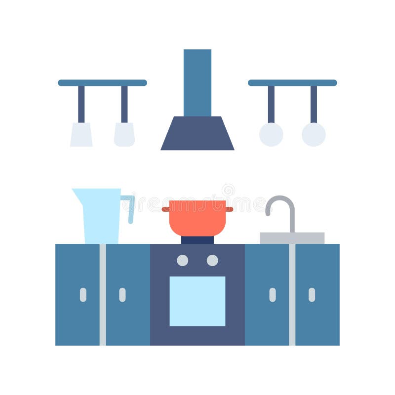 Kitchen icon vector image. stock vector. Illustration of isolated ...