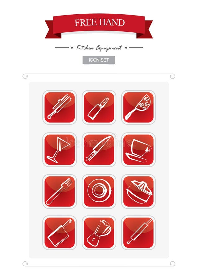 KITCHEN ICONS stock vector. Illustration of meal, restaurant - 36311343