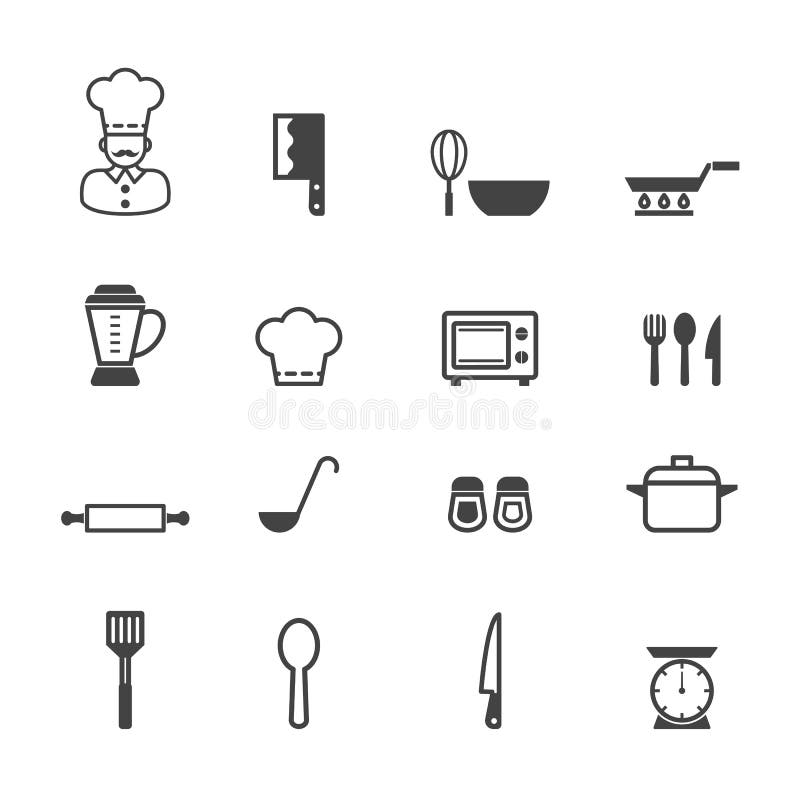 Kitchen icons stock vector. Illustration of baking, knife - 54019476