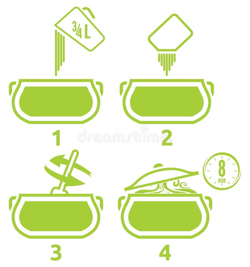 Kitchen Icons Set How To Prepare Stock Vector - Illustration of ...