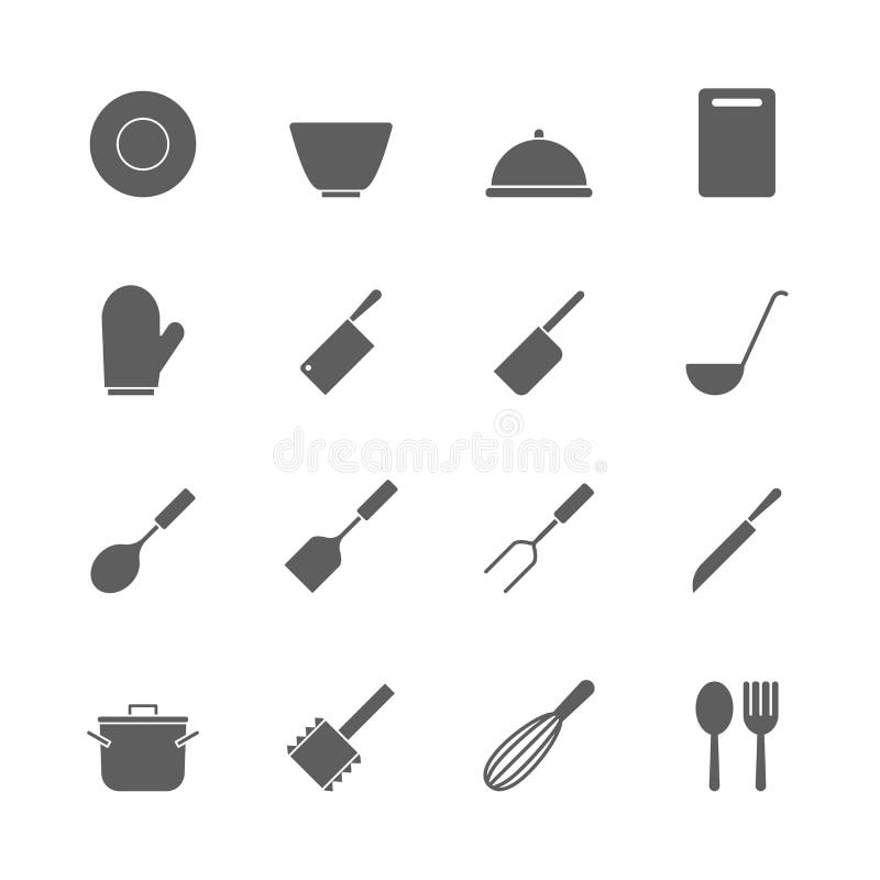 Kitchen and Cook Web and Mobile Icons. Vector. Stock Vector ...