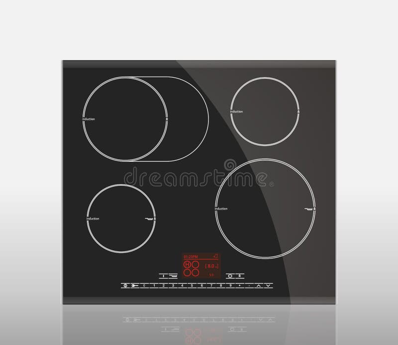 Kitchen - induction hob stock vector. Illustration of four - 36296706