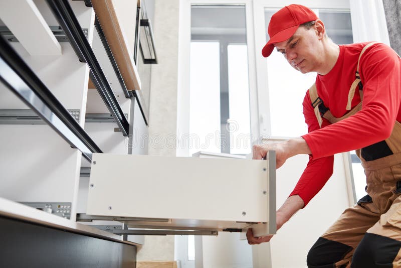 Kitchen Installation Service Man Stock Image - Image of installer, work ...