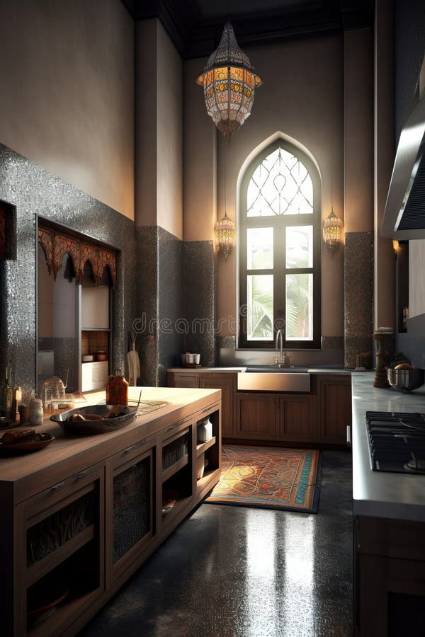 Kitchen Interior in Arabic Style House Stock Illustration ...