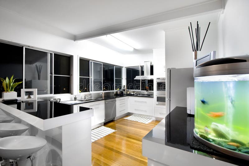 Clean Modern Kitchen stock image. Image of living, common - 4725955