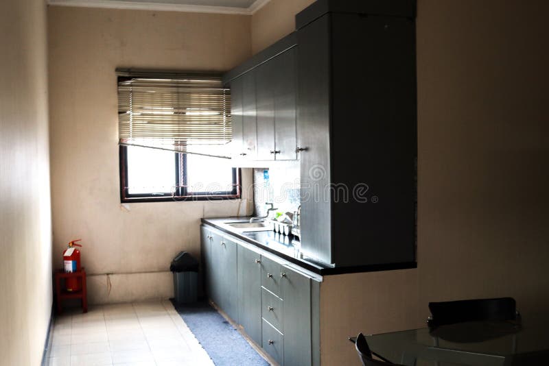 Kitchen Interior with Dim Colors in an Apartment or House Stock Image ...