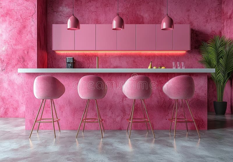 Kitchen Interior Featuring Living Coral Walls, Inspired by the Living ...