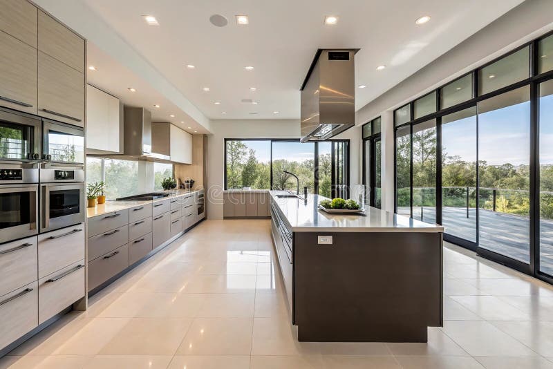 Kitchen Interior. Full View of a Modern Interior Kitchen Stock Image ...