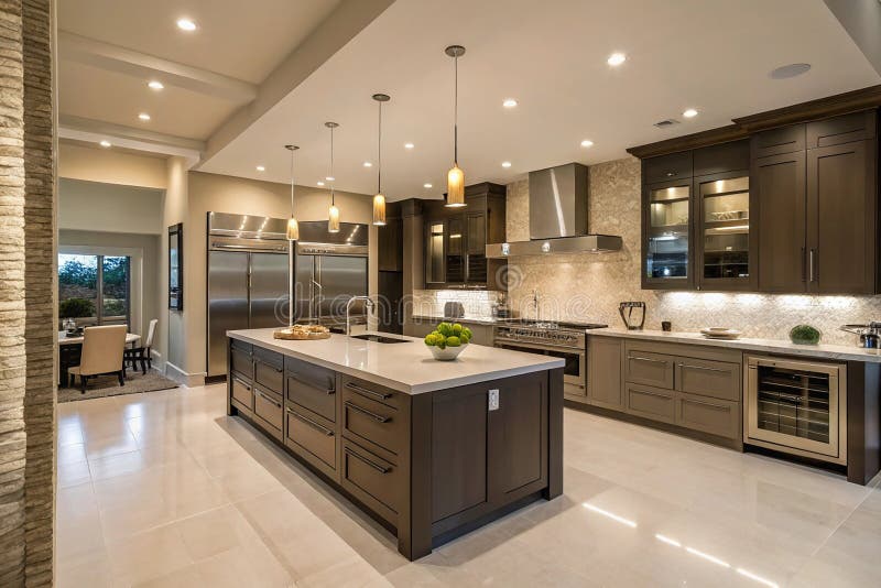 Kitchen Interior. Full View of a Modern Interior Kitchen Stock Image ...