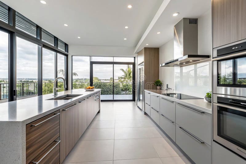 Kitchen Interior. Full View of a Modern Interior Kitchen Stock Image ...