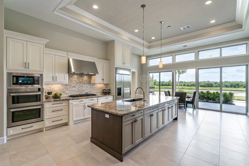 Kitchen Interior. Full View of a Modern Interior Kitchen Stock Photo ...
