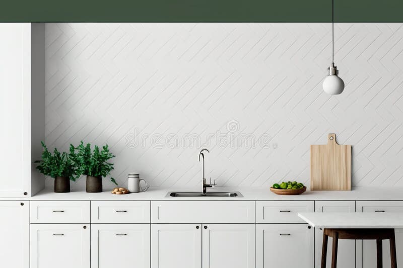 Kitchen Interior Mockup, Empty Wall Mockup, Generative AI Stock ...
