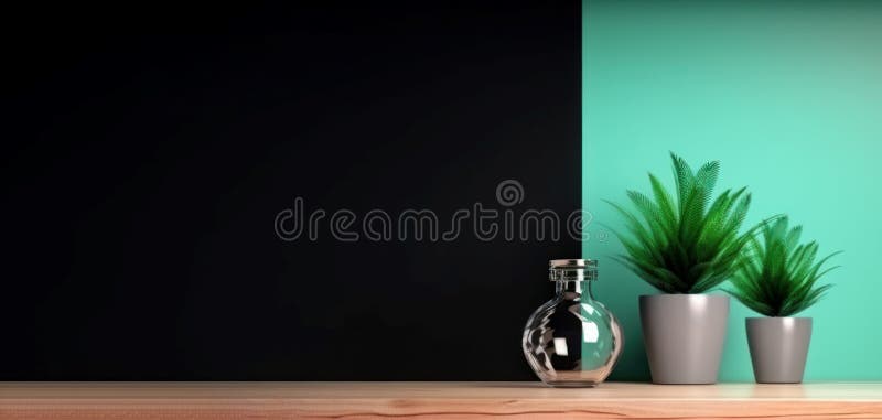 Kitchen Interior Plant Pot Banner. Generate Ai Stock Illustration ...