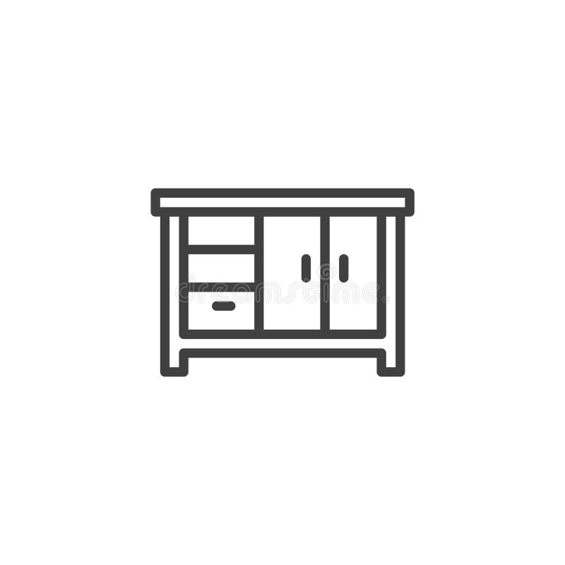 Kitchen Cabinet Line Vector Sign Stock Illustrations – 2,156 Kitchen ...