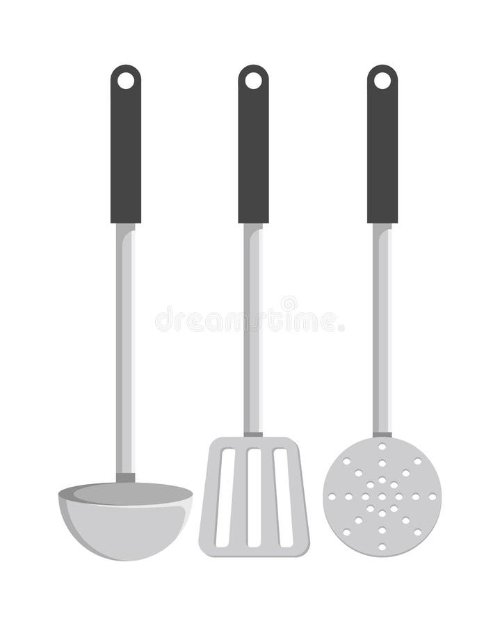 Kitchen Item Collection Poster Vector Illustration Stock Vector ...