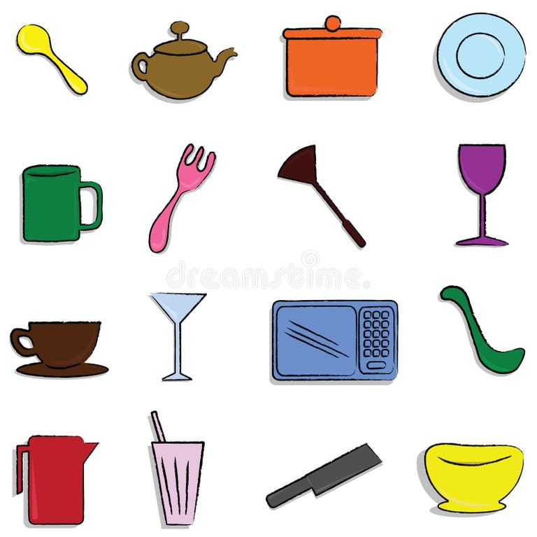 Cartoon Kitchen Items Stock Illustrations – 4,116 Cartoon Kitchen Items ...