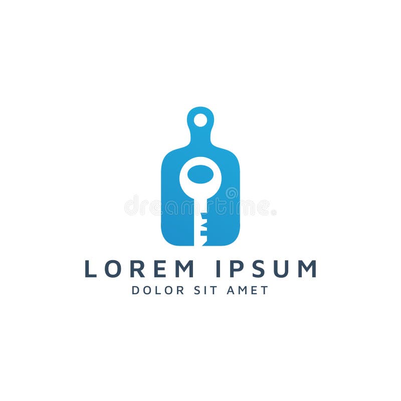 Kitchen and Key Negative Space Logo Design Stock Vector - Illustration ...