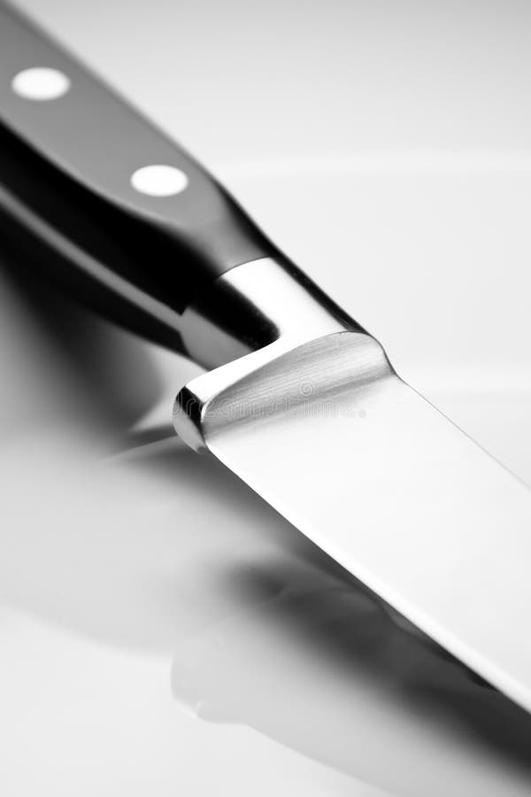 Big Kitchen Knife W/ Path (Top View) Stock Image - Image of equipment ...