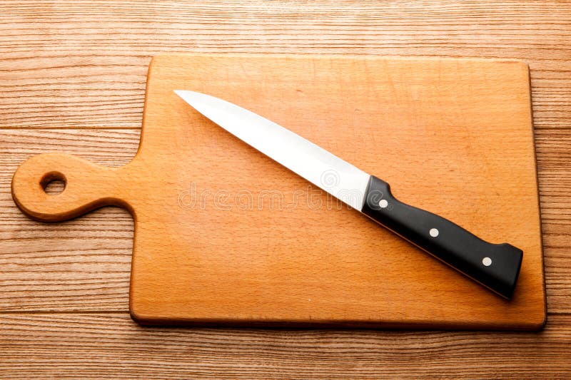 Kitchen Knife Close-up. Knife on the Table Stock Photo - Image of food ...