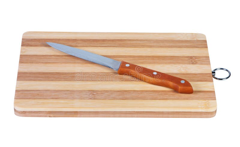 Kitchen Knife on a Cutting Board. Stock Image - Image of surface ...