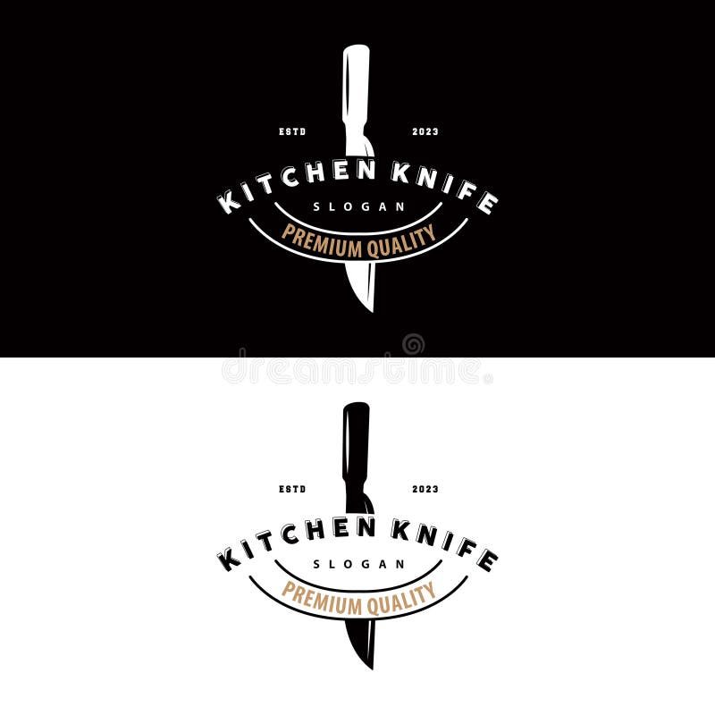 Kitchen Knife Logo, Chef Knife Logo Vector Design Illustration Template ...