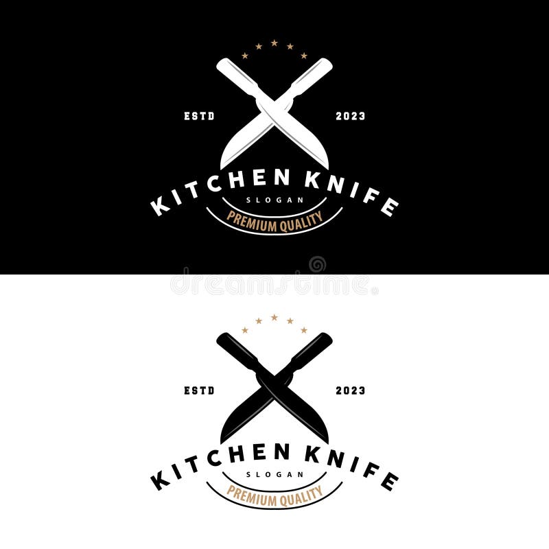 Kitchen Knife Logo, Chef Knife Logo Vector Design Illustration Template ...