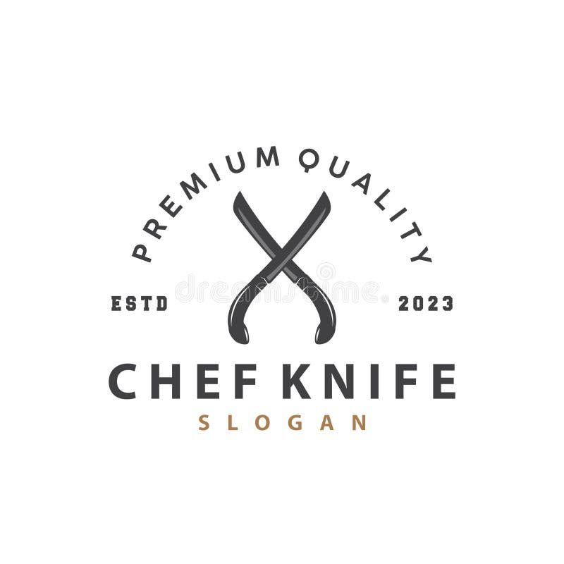 Kitchen Knife Logo, Chef Knife Logo Vector Design Illustration Template ...