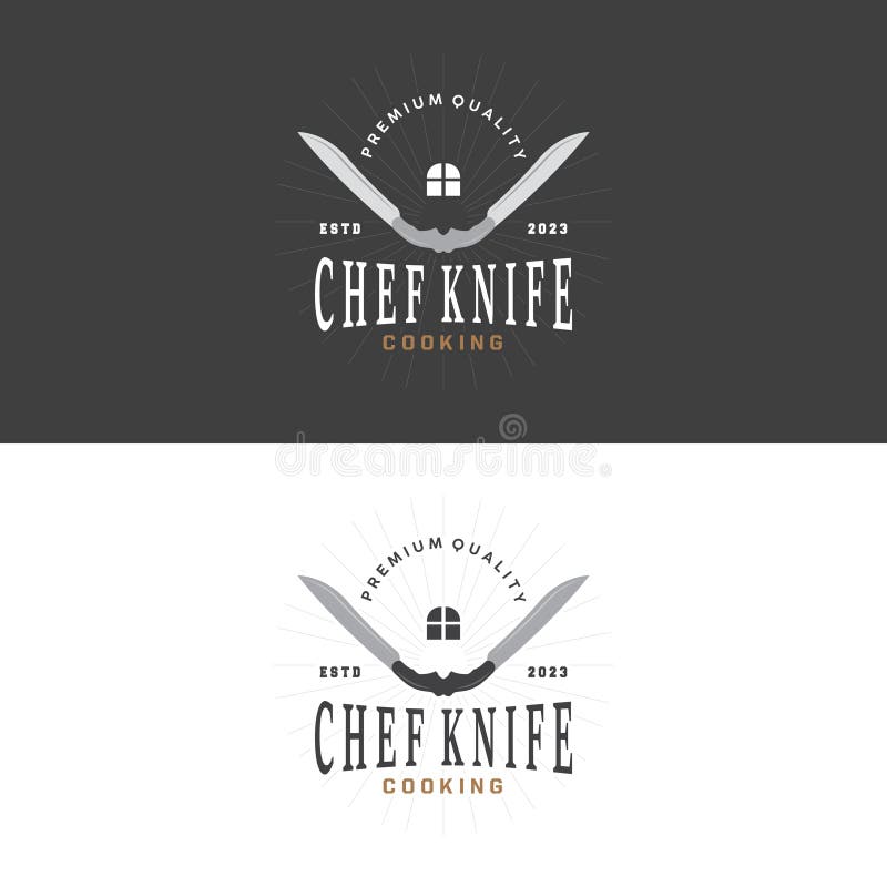 Kitchen Knife Logo, Chef Knife Logo Vector Design Illustration Template ...