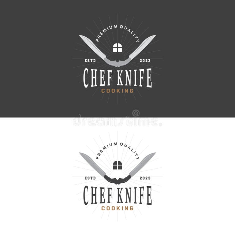 Kitchen Knife Logo, Chef Knife Logo Vector Design Illustration Template ...
