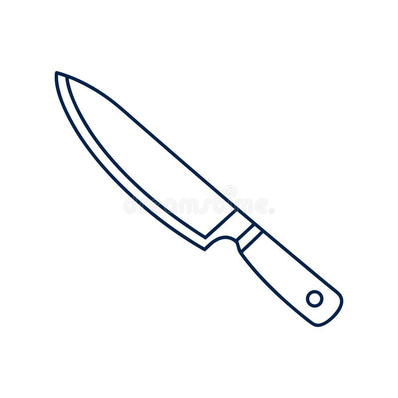 Kitchen Knife Outline Art Work Stock Vector - Illustration of ...