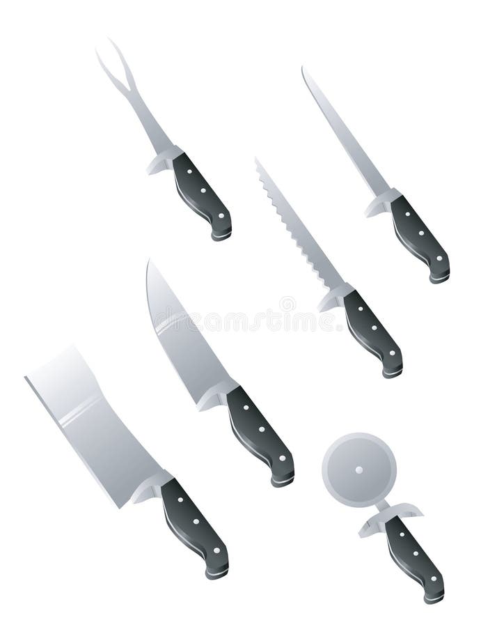 Kitchen knife set stock vector. Illustration of isolated - 17434408