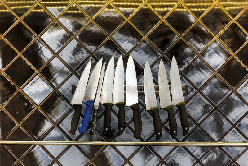 Kitchen Knives, Chef`s Tools, Interior, Restaurant, Kitchen, Too Stock ...