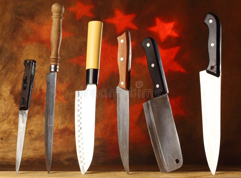 Kitchen knives stock image. Image of stainless, kitchen - 42357841