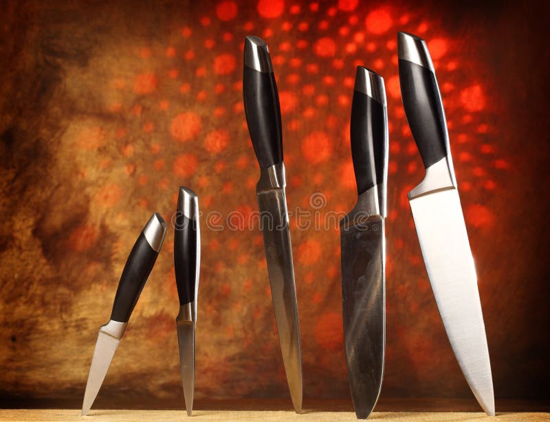 Kitchen knives stock image. Image of closeup, collection - 33366973