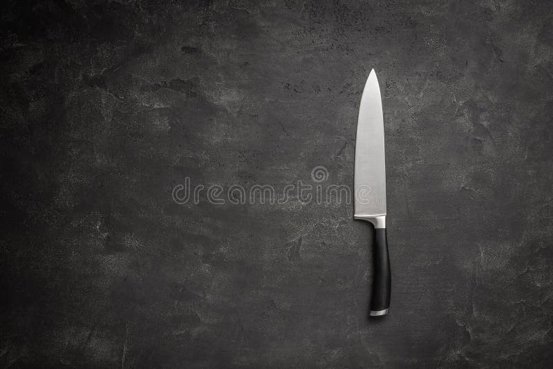 Kitchen Knives Set on Dark Stone Background Stock Photo - Image of ...