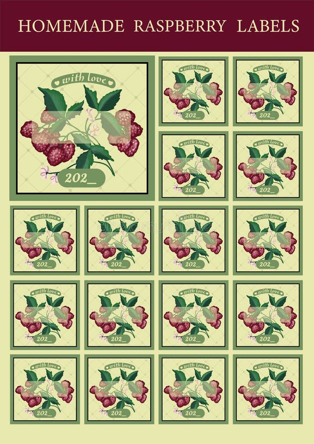 Kitchen Labels for Jam. Stickers for Home Preservation. Raspberry Jam ...