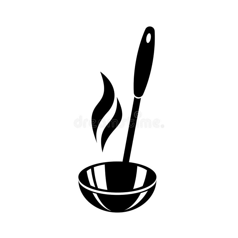Kitchen Ladle Soup Smoke Cook Icon, Simple Style Stock Illustration ...