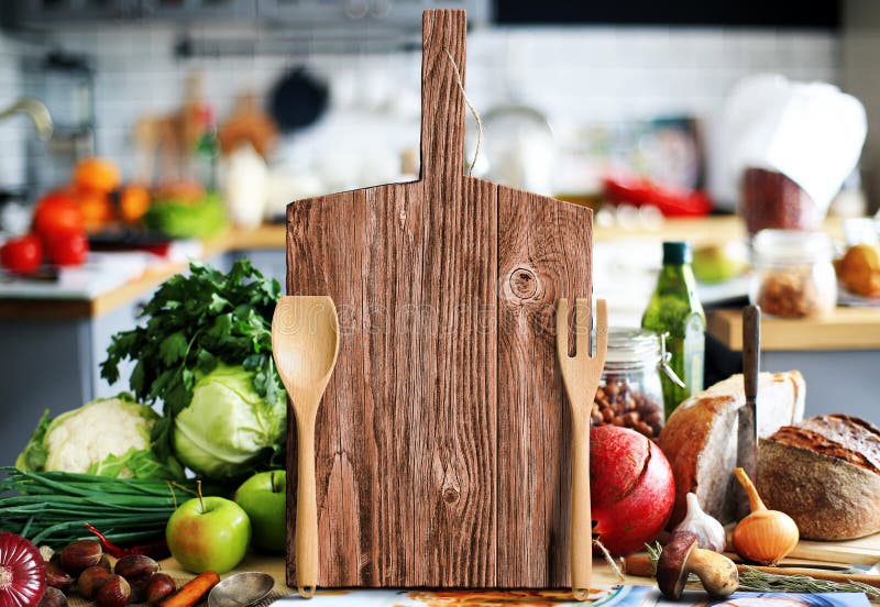 Kitchen a large wood board stock image. Image of cuisine - 114571931
