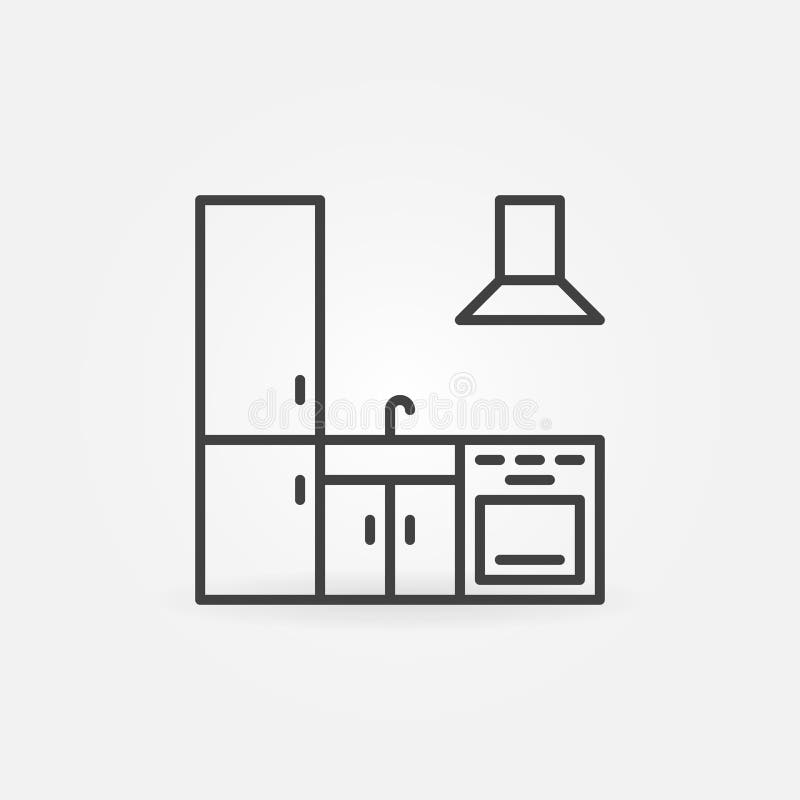 Kitchen Linear Vector Concept Simple Icon or Symbol Stock Vector ...