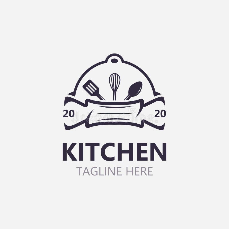 Kitchen Logo Vintage with Plate, Knife, Spoon and Fork for Food ...