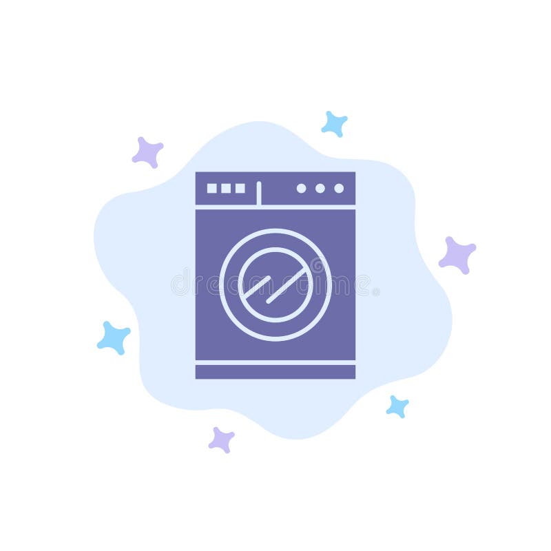 Kitchen, Machine, Washing Blue Icon on Abstract Cloud Background Stock ...