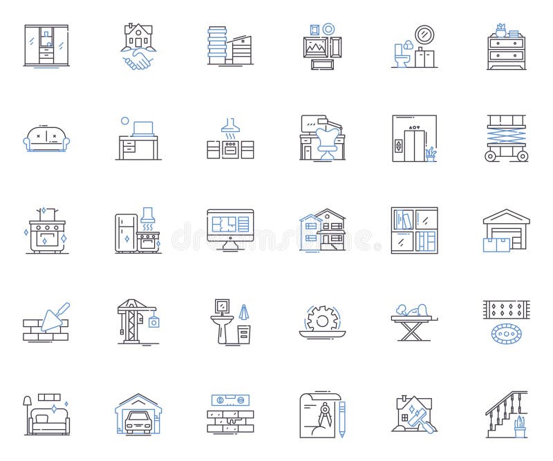 Kitchen Makeover Line Icons Collection. Renovate, Transform, Upgrade ...