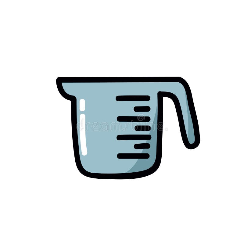 Kitchen Measuring Cup Doodle Icon, Vector Illustration Stock ...