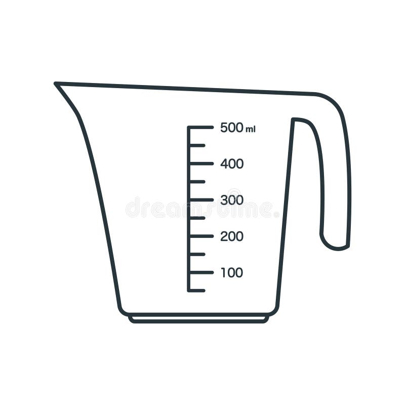 Kitchen Measuring Cup Isolated on a White Background Stock Vector ...