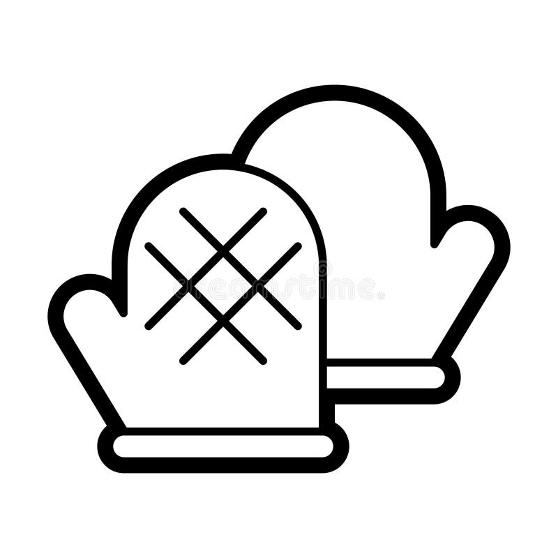 Kitchen Mittens Icon on Black Background for Graphic and Web Design ...