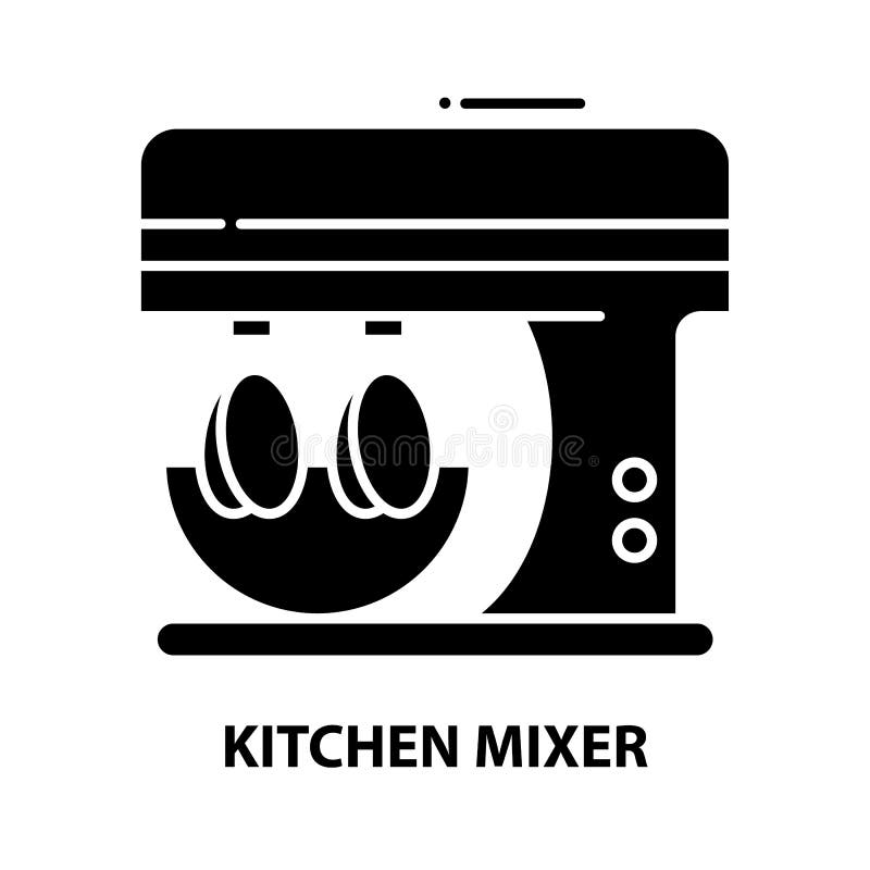 Kitchen Mixer Icon, Black Vector Sign with Editable Strokes, Concept ...